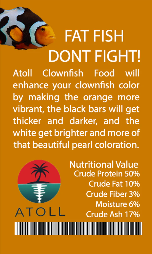 ATOLL Clown Fish Diet 25G – Total Aquatics Inc.